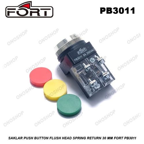 Jual Saklar Push Button Flush Head Spring Return 30 mm Fort PB3011 ...