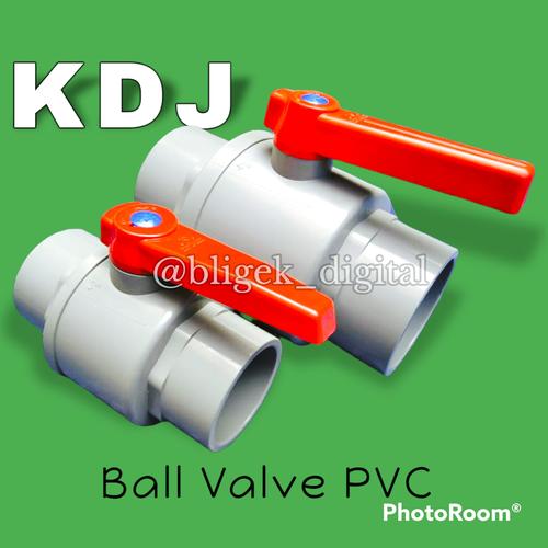 Jual Ball valve / stop kran pvc polos / socket type KDJ 3 " atau 4 " - MERAH 3 INCH - Kota ...