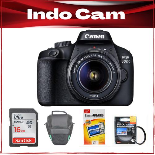 Jual CANON EOS 3000D KIT 18-55MM / CAMERA CANON 3000D KIT - PAKET 16GB ...