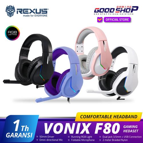 Jual Rexus Vonix F80 RGB - Gaming Headset - White - Jakarta Pusat ...