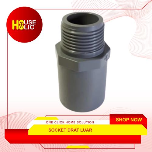 Jual Sok Drat Luar Pvc 1" Inch / Fauset Socket Sock Fitting Keran Kran ...
