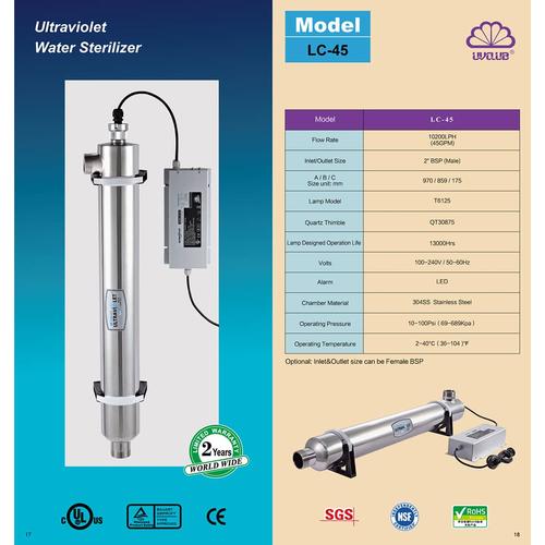 Jual Lampu UV ULTRAVIOLET Water Sterilizer 45 GPM untuk RO - WONDER - Jakarta Barat - SAHABAT ...