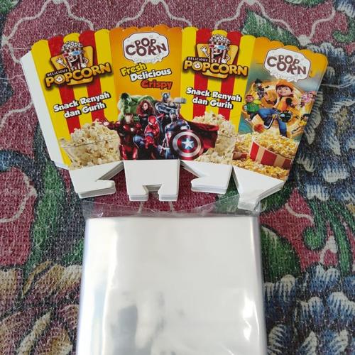 Jual bungkus popcorn + plastik popcorn / kertas popcorn + plastik ...