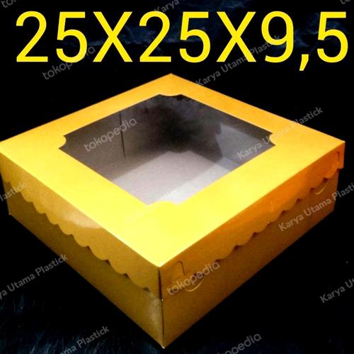 Jual Dus kotak box kue dengan mika kaca 1 pak isi 10 lbr - Merah ...