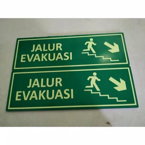 Jual Sign akrilik jalur evakuasi/Exit glow in the dark 20x10 - tangga ...