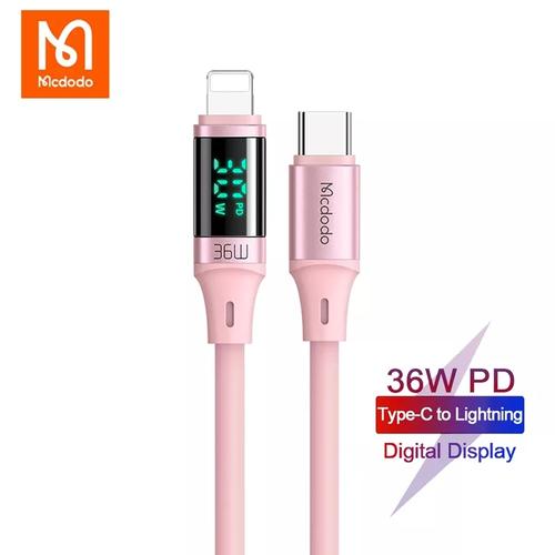 Jual Mcdodo Digital LED Type-C to Lightning 36W Silicone PD Data Cable ...