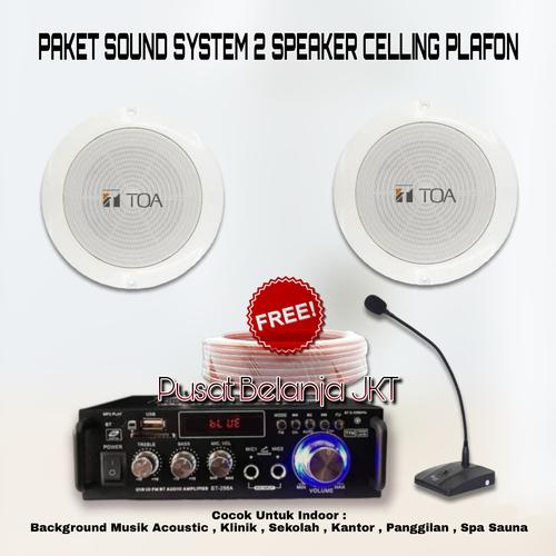 Jual PAKET SOUND SPEAKER TOA CEILING AUDIO CAFE KLINIK KANTOR 2 TITIK ...