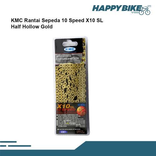 Promo KMC Rantai Sepeda 10 Speed X10 SL Half Hollow Gold Bicycle Chain ...