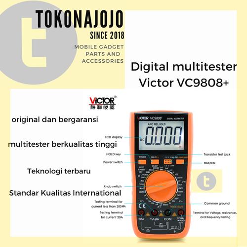 Jual Victor Digital Multimeter Tester VC9808 3 1/2 20A voltmeter ...