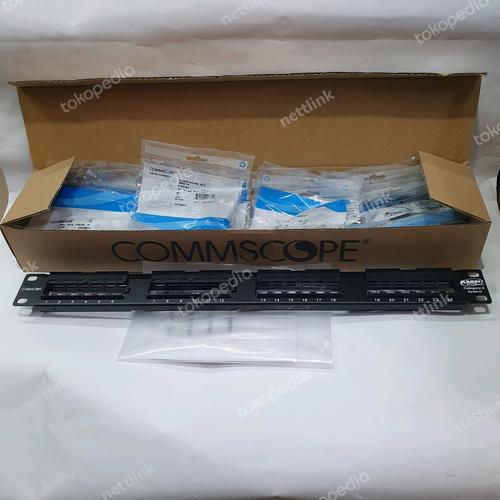 Jual patch panel 16 port cat 6 lengkap modular jack cat6 amp commscope ...
