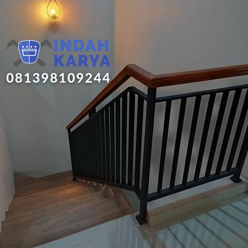 Jual railing tangga minimalis kombinasi kayu terlaris! - handrail besi ...