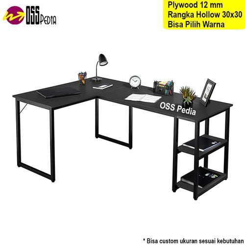 Jual Meja Komputer Meja Laptop Meja Gaming Meja Kerja L + Rak - OSS680 ...