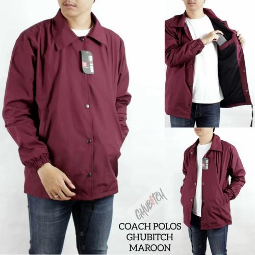 Jual Jaket Coach Basic Polos Pria Wanita Taslan Original Waterproof ...