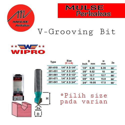 Jual Mata Router V-Grooving Bit 201-061 1/4x1/2 Wipro - Kota Denpasar ...