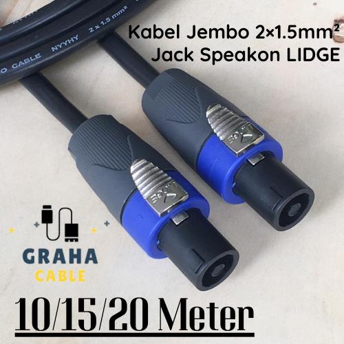 Jual Kabel Jack Speakon to Jack Speakon 10/15/20 Meter LIDGE - 0,75, 10 ...
