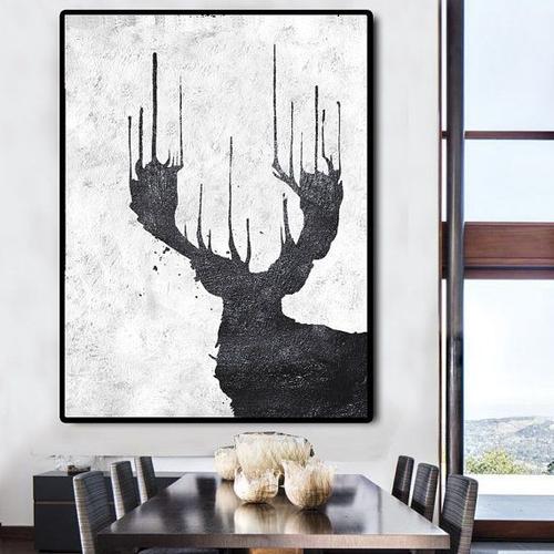 Jual lukisan modern abstrak rusa dekorasi dinding modern - bingkai ...