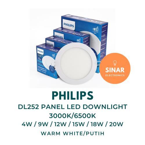 Jual DL252 LED Panel Downlight PHILIPS 4W/9W/12W/15W/18W/20W 3000K ...