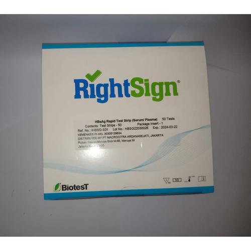 Jual Right Sign HBsAG Test Strip (Serum/Plasma) Isi 50 - Kota Bekasi ...