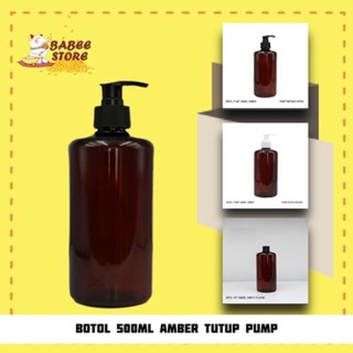 Jual BOTOL COKLAT AMBER 500ML TUTUP PUMP / 500ML AMBER / BOTOL SABUN 36 GR - PUMP HITAM n.28 ...