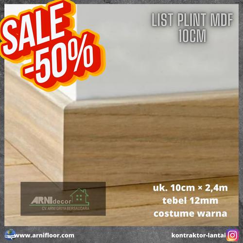 Jual aksesoris list dinding bahan mdf/list skirting plint mdf 10cm ...
