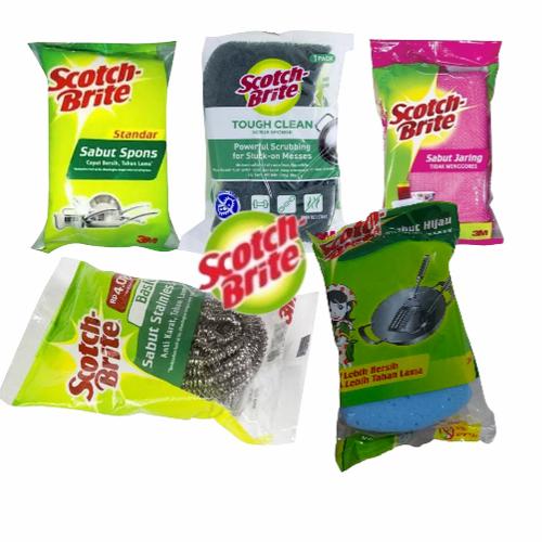 Jual sabut spons scotch brite 3m / sabut spons cuci piring daya gosok ...