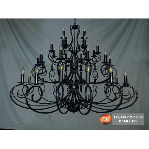 Jual Lampu gantung besi chandelier black retro wrought iron 40 cabang ...