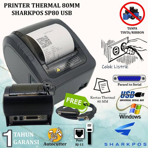 Jual Sharkpos SP80 USB Printer Thermal 80mm Serial RS232 Cetak Struk ...