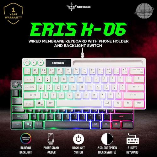 Jual ERIS K-06 Keyboard mini RGB with Stand holder NYK Nemesis K06 ...