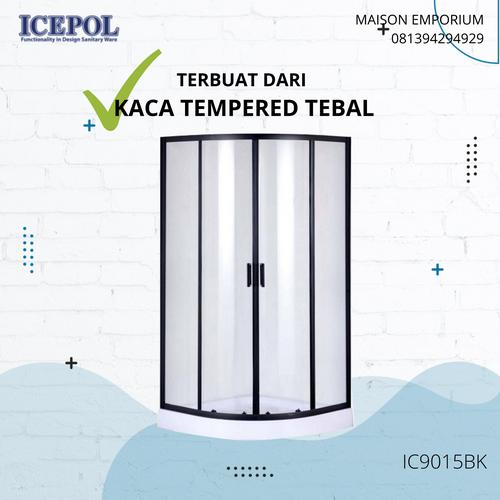 Jual Shower Box Hitam Oval Ic9015bk / Shower Screen Kaca + Shower Tray ...
