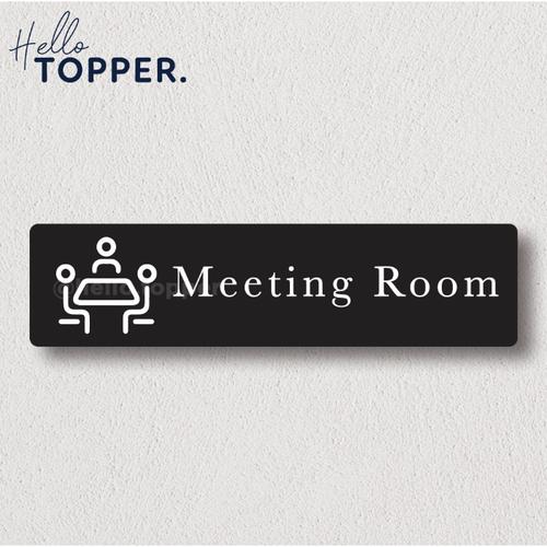 Jual Akrilik Sign Board Label UV Print - Meeting Room - Hitam - Jakarta ...