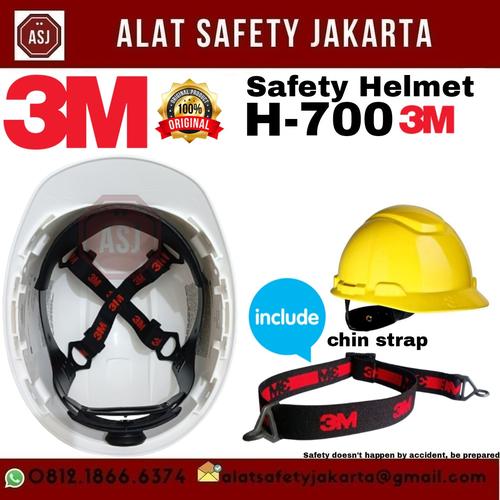 Jual Helm Proyek 3M H700 / Safety Helmet 3M H700 Komplit Tali Dagu ...