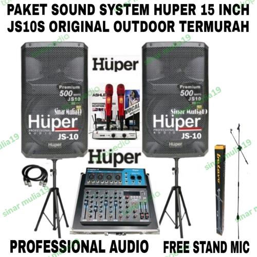 Jual PAKET HUPER JS10 SOUND SYSTEM OUTDOOR/INDOOR MIXER HUPER MIC ...