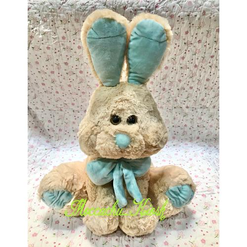 Jual Boneka sitting bunny rabbit beige blue feet/boneka kelinci duduk ...