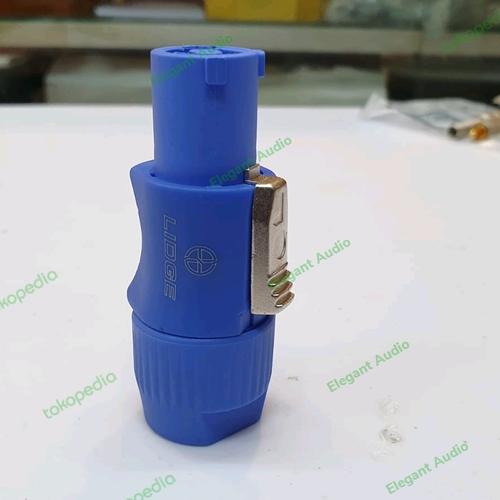 Jual Jack connector Powerkon LIDGE | Powercon LIDGE 3 Pin Biru ...