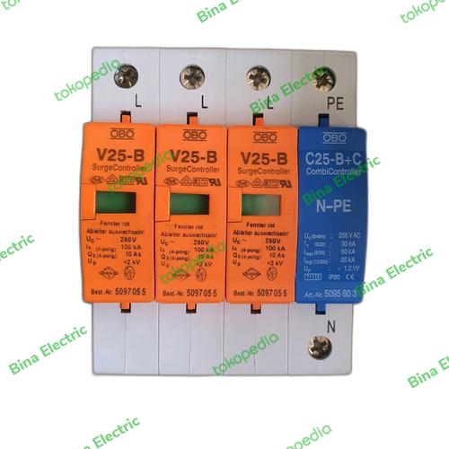 Jual Surge Arrester OBO V25 3P+NPE / Surge Arrester OBO V25-B - Jakarta ...