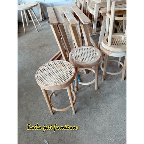Jual Bangku Rotan,Stool Rotan Kayu jati,Kursi Cafe Rotan Jati,Kursi Bar ...