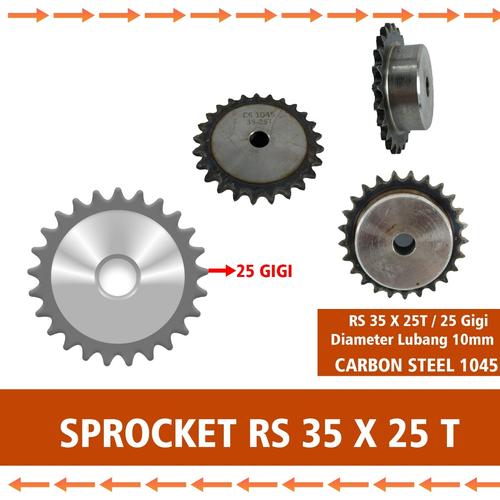 Jual Gear Sprocket RS35 X 25T Carbon Steel - Gear Sprocket Rantai 25 ...