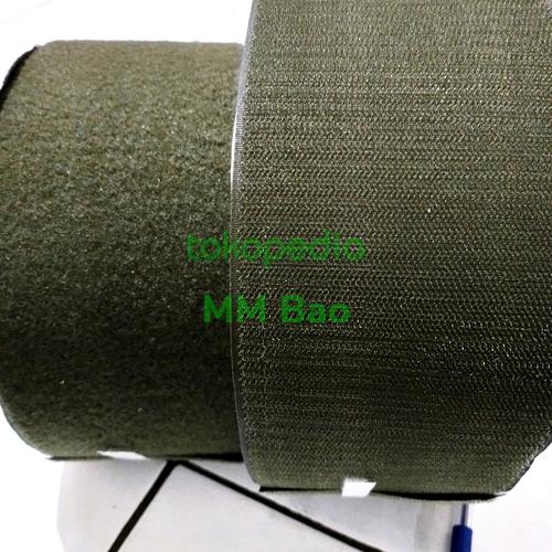 Jual velcro 10cm warna hijau TNI kasar aja/halus aja / 1 set - hijau ...