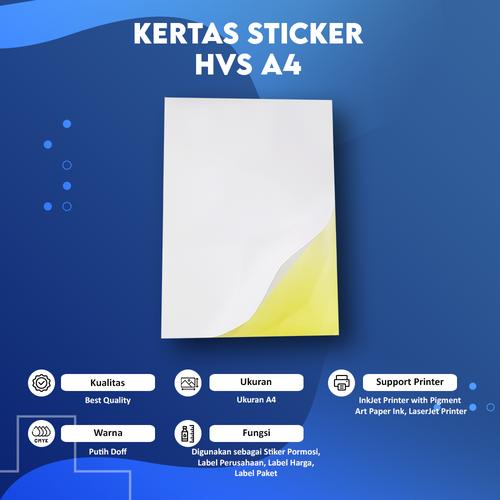 Jual Kertas Stiker HVS A4 Paper Sticker HVS A4 Doff Matte Premium ...