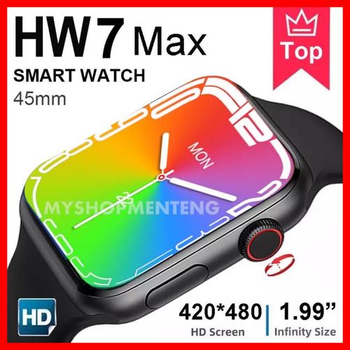 Jual IWO HW7 MAX Full Screen 1.99 inch Smartwatch 45MM Series 7 - BLACK - Kab. Tangerang - MY ...