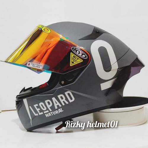 Jual helm full face KYT TT course black doff paket ganteng leopard ...