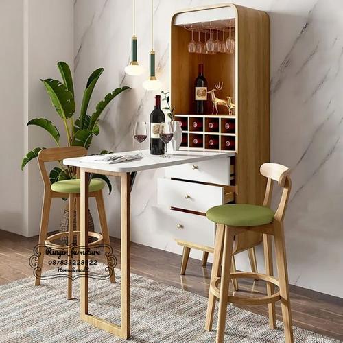 Jual meja bar dapur cafe set minimalis kayu jati aesthetic modern - Kab ...