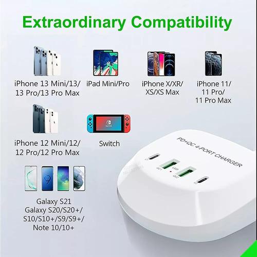 Jual USB Charger Quick Charge 4 port Power delivery Fast Charger PD QC ...