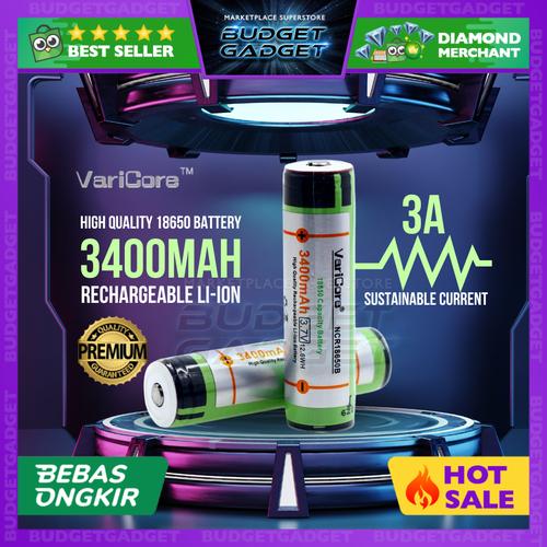 Jual VariCore Baterai Cas 18650 Li-ion 3400mAh 3.7V Button Top ...
