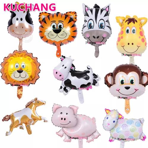 Jual balon foil karakter mini animal hewan kepala monyet sapi babi ...