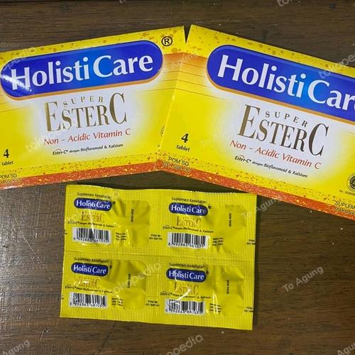 Jual Holisticare Super Ester C Non Acidic Vitamin C (Strip isi 4 Tablet ...