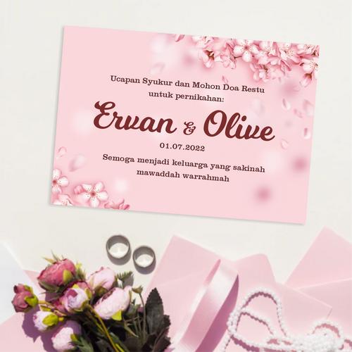 Jual Stiker Ucapan Pemberitahuan Pernikahan Pengajian Syukuran Che Pink ...