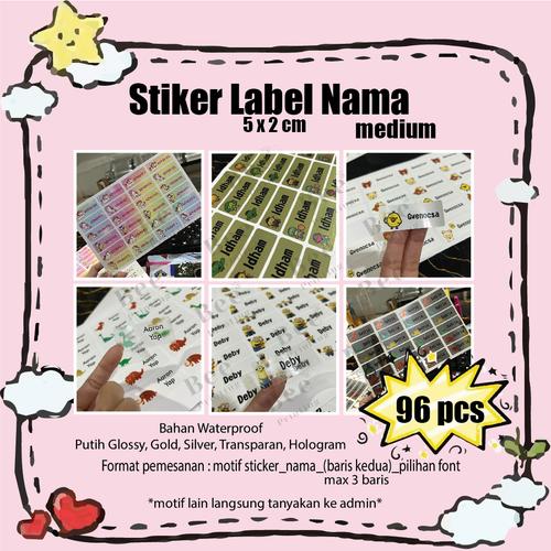 Jual STIKER LABEL NAMA ANAK WATERPROOF | VINYL GOLD SILVER TRANSPARAN ...