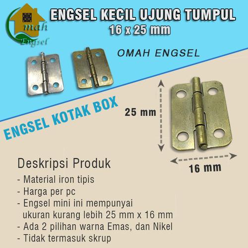 Jual Engsel Mini / engsel kecil ujung tumpul / engsel kotak box 25 x 16 ...