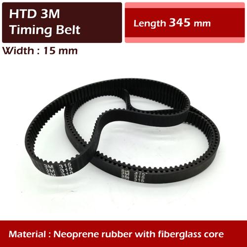 Jual Timing belt HTD 3M length 345 mm width 15 mm for engraving machine - Kab. Karawang ...